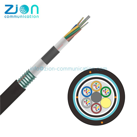 GYFY53 Direct Buried Optical Fiber Cable FRP CSM Double Sheath PSP ...